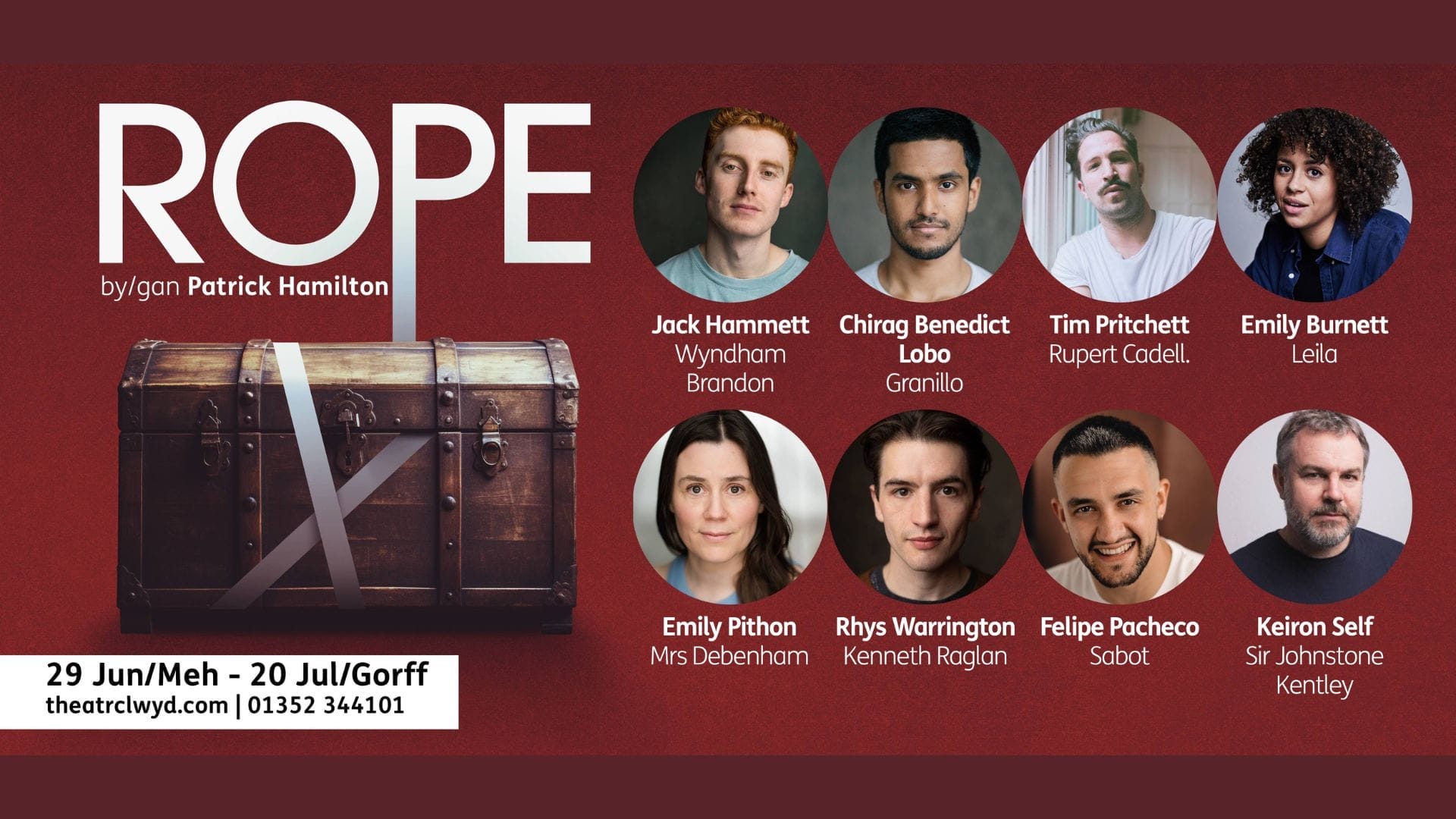 Theatr Clwyd announce cast for crime drama Rope - Theatre Weekly